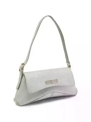 Balenciaga Glitter Embellished Shoulder Bag - Silver