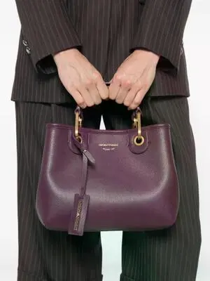 Emporio Armani Logo Print Tote Bag - Purple
