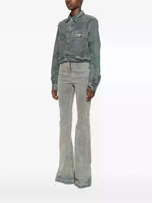 Rick Owens Cropped Cut-out Denim Jacket