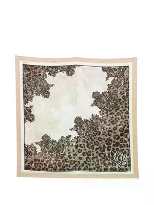 Liu Jo Lace-print Leopard-print Scarf - White
