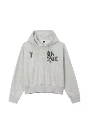 Izzue Logo-print Drop-shoulder Hoodie - Grey