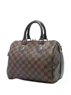 LOUIS VUITTON Damier Ebene Speedy Bandouliere 25 Satchel - Brown