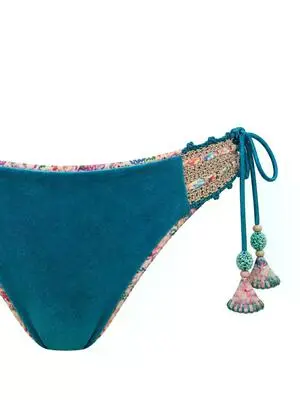 DEL MAAR Reversible Crochet-trim Bikini Bottoms - Green