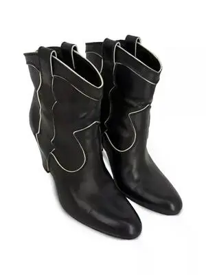 GIANVITO ROSSI Western Leather Ankle Boots