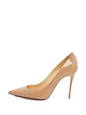 CHRISTIAN LOUBOUTIN Decollete 554 Patent Leather Pumps - Neutrals