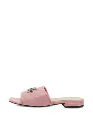 Gucci Gg Marmont Quilted Leather Sandals - Pink