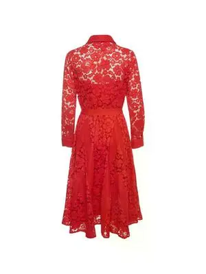 Carolina Herrera Midi Belted Lace Dress
