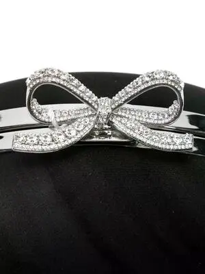SELF-PORTRAIT Bow Clasp Chain Strap Clutch Bag - Black