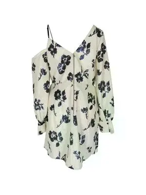 SELF-PORTRAIT Floral-sequined Wrap Dress