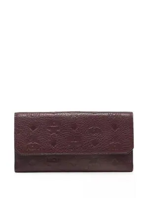 Mcm Logo-embossed Trifold Wallet - Red