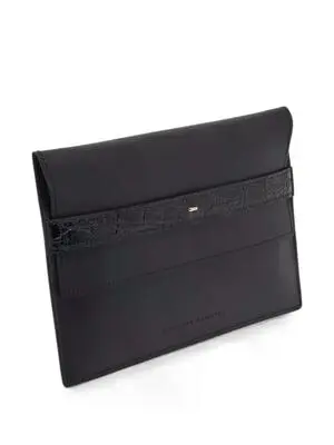 GIUSEPPE ZANOTTI Croc-embossed Flap Clutch Bag
