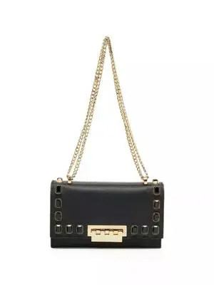 Zac Posen Crystal Embellished Earthette Shoulder Bag - Black