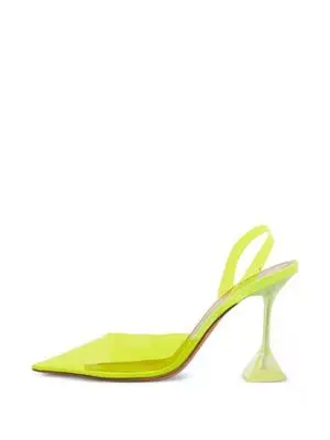 Amina Muaddi Holli Glass Slingback Pumps - Yellow