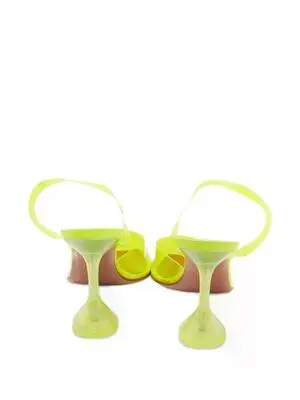 Amina Muaddi Holli Glass Slingback Pumps - Yellow