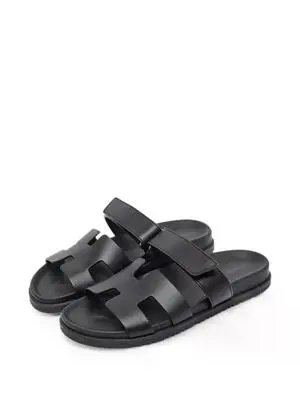 Hermès Chypre Touch-strap Sandals - Black