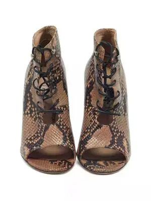 Miu Miu Snakeskin-embossed Heeled Ankle Boots