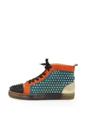 CHRISTIAN LOUBOUTIN Louis Orlato Mesh Lace-up Sneakers - Blue
