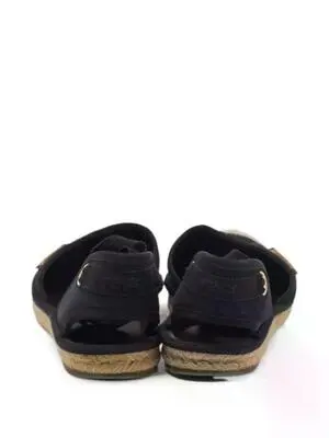 Fendi Embroidered Ff Ankle-wrap Espadrilles
