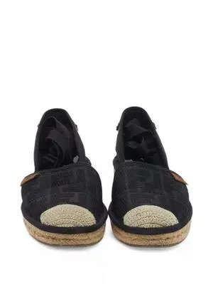 Fendi Embroidered Ff Ankle-wrap Espadrilles