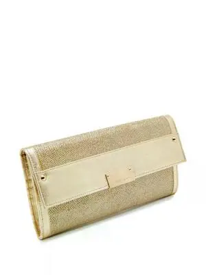 JIMMY CHOO Reese Metallic-effect Clutch Bag - Gold