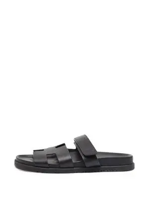 Hermès Chypre Touch-strap Sandals - Black