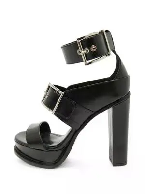 Alexander McQueen Leather Heeled Sandals - Black