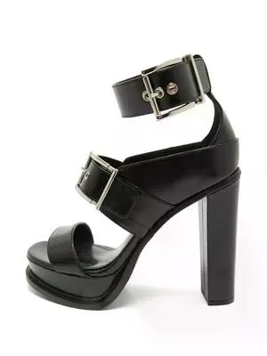 Alexander McQueen Leather Heeled Sandals - Black