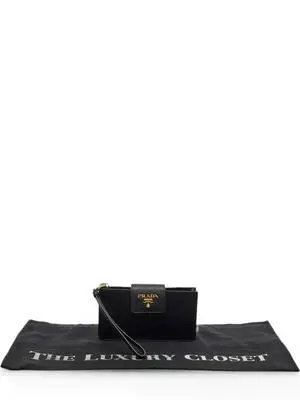 Prada Saffiano-leather Mini Clutch Bag - Black
