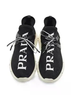 Prada Logo-knit Lace-up Sneakers