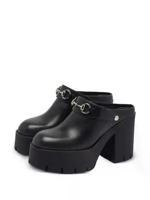 Gucci Leather Horsebit Platform Mules