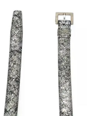 Saint Laurent 2019 Cassandre Crackle-effect Belt