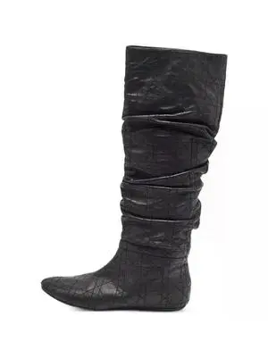Dior Cannage Slouchy Knee-high Boots - Black