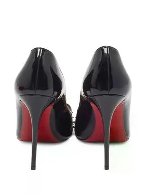 CHRISTIAN LOUBOUTIN Studded Patent Leather And Mesh Pumps