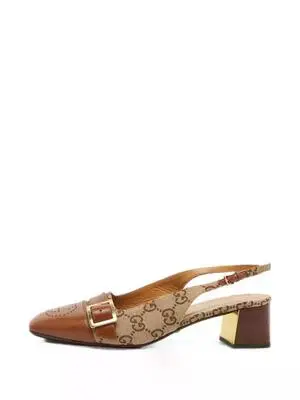 Gucci Gg Monogram Slingback Pumps