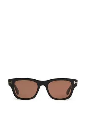 TOM FORD Square Frame Sunglasses With T-logo Detail - Black