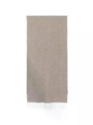 FILERIA Herringbone-pattern Fringed Scarf - Neutrals