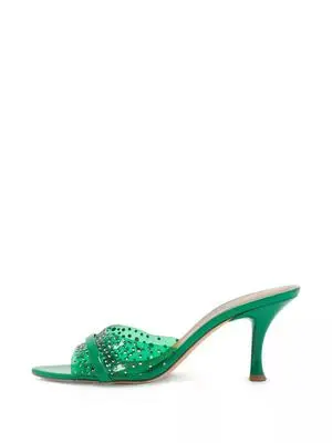 MALONE SOULIERS Julia Crystal-embellished Mules - Green