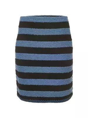Sonia Rykiel Paris Striped Bouclé Mini Skirt - Blue