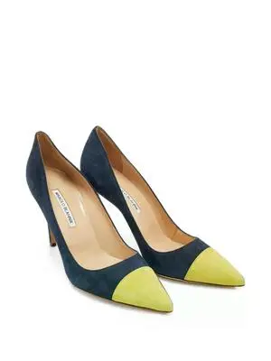 Manolo Blahnik Suede Cap Toe Pumps
