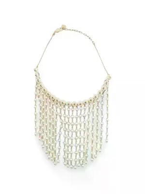 Dior Faux Pearl Fringe Choker Necklace - Gold