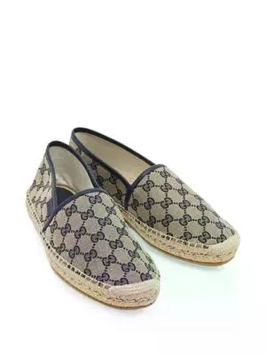 Gucci Gg Monogram Leather-trim Espadrilles