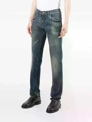 Dolce & Gabbana Distressed Slim-fit Jeans - Blue