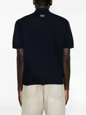 Drole De Monsieur Striped Zip-up Polo Shirt