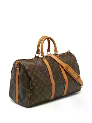 LOUIS VUITTON Monogram Keepall Bandoulière Bag - Brown