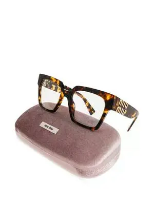 Miu Miu Tortoiseshell-effect Square-frame Eyeglasses