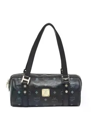 Mcm Visetos Barrel Tote Bag - Black