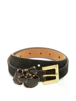 Dolce & Gabbana Embellished Crystal Buckle Belt - Black