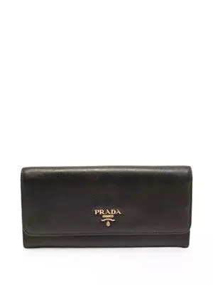 Prada Lux Logo-lettering Wallet - Black
