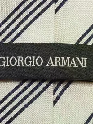 Giorgio Armani Striped Silk Tie - Neutrals