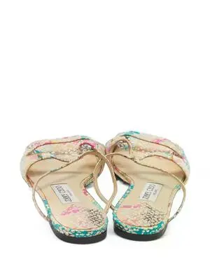JIMMY CHOO Python-embossed Sandals